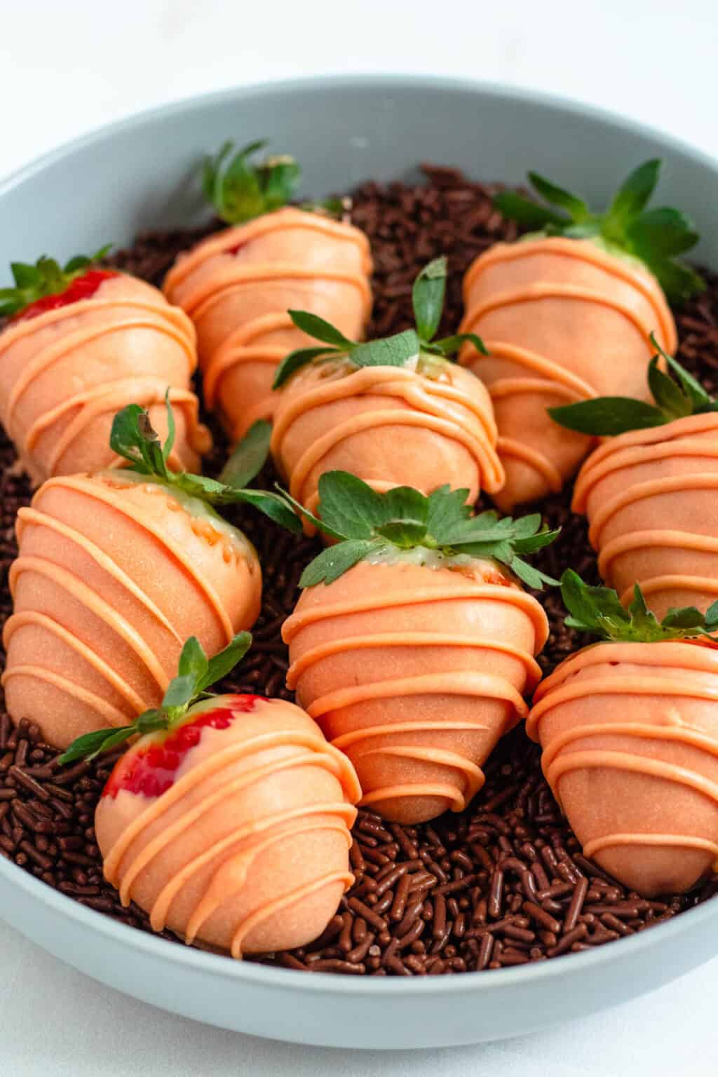 Carrot Chocolate Covered Strawberries - A Creative Spring Treat!