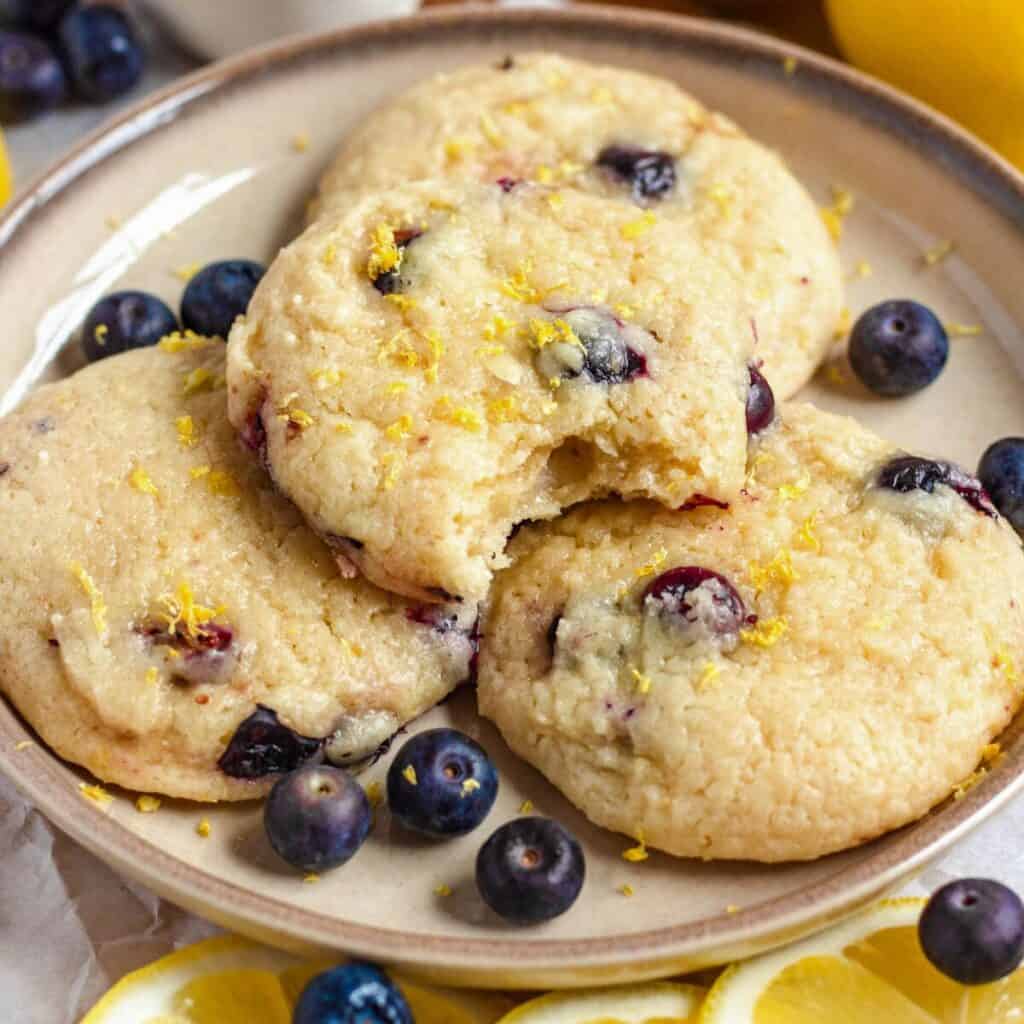 Lemon Blueberry Cookies - The Domestic Spoon