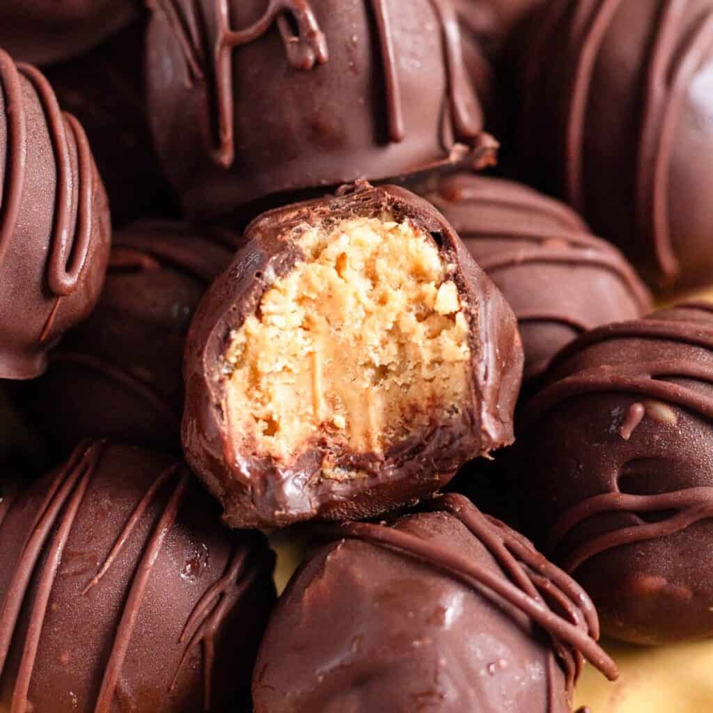 Peanut Butter Balls With Rice Krispies The Domestic Spoon