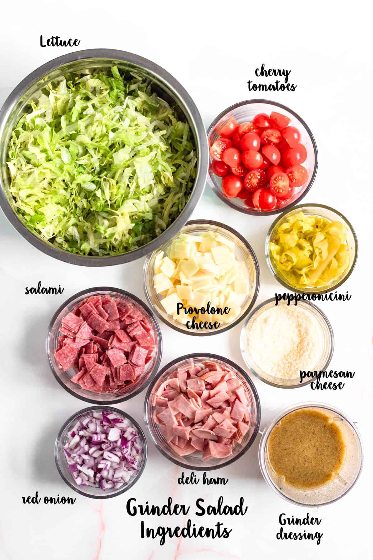 Grinder Salad Recipe - Serve As Lunch or Appetizer!- The Domestic Spoon