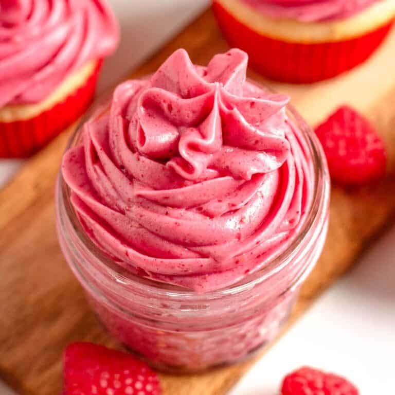Raspberry Cream Cheese Frosting - Ready in 5 Minutes!- The Domestic Spoon