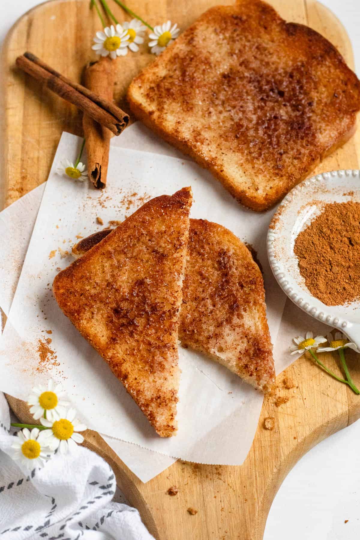 Cinnamon Sugar Toast - Perfect for a Quick Snack - The Domestic Spoon