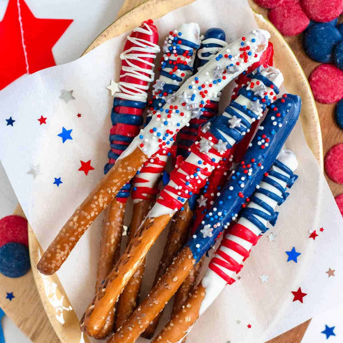 Blue Chocolate Covered Pretzels