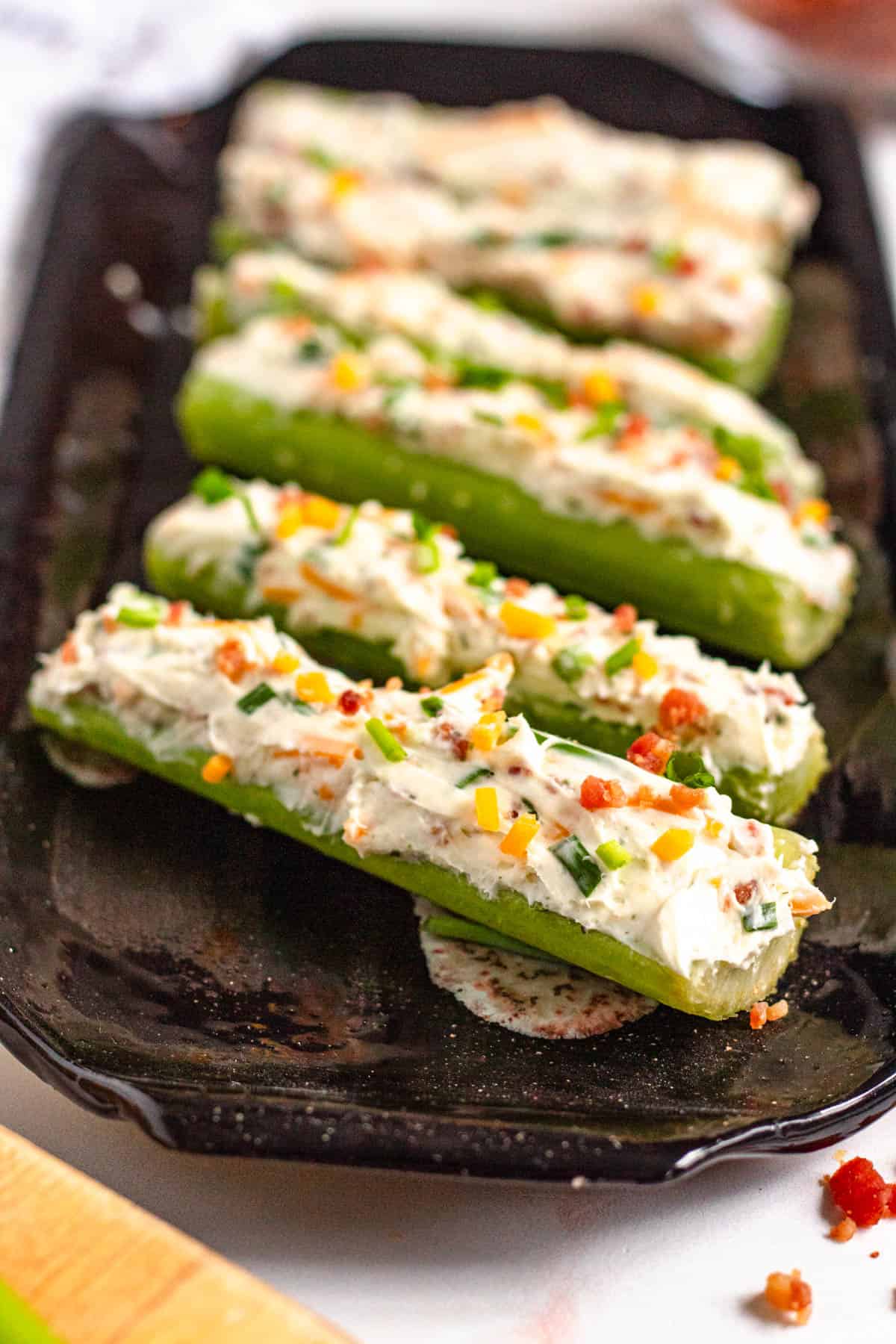 Stuffed Celery - with Savory Flavors!- The Domestic Spoon