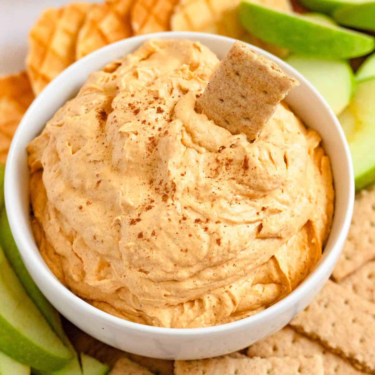 Pumpkin Dip with Cool Whip - Easy No Bake Treat!- The Domestic Spoon