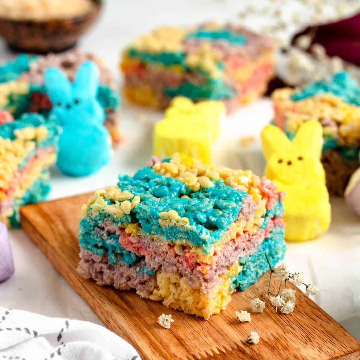 Peeps Rice Krispie Treats (An Easy Easter Treat!) - The Domestic Spoon
